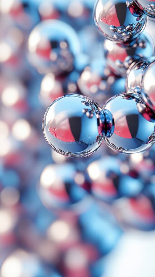 Shiny Metallic Spheres Interconnected in a Futuristic Abstract Pattern ...