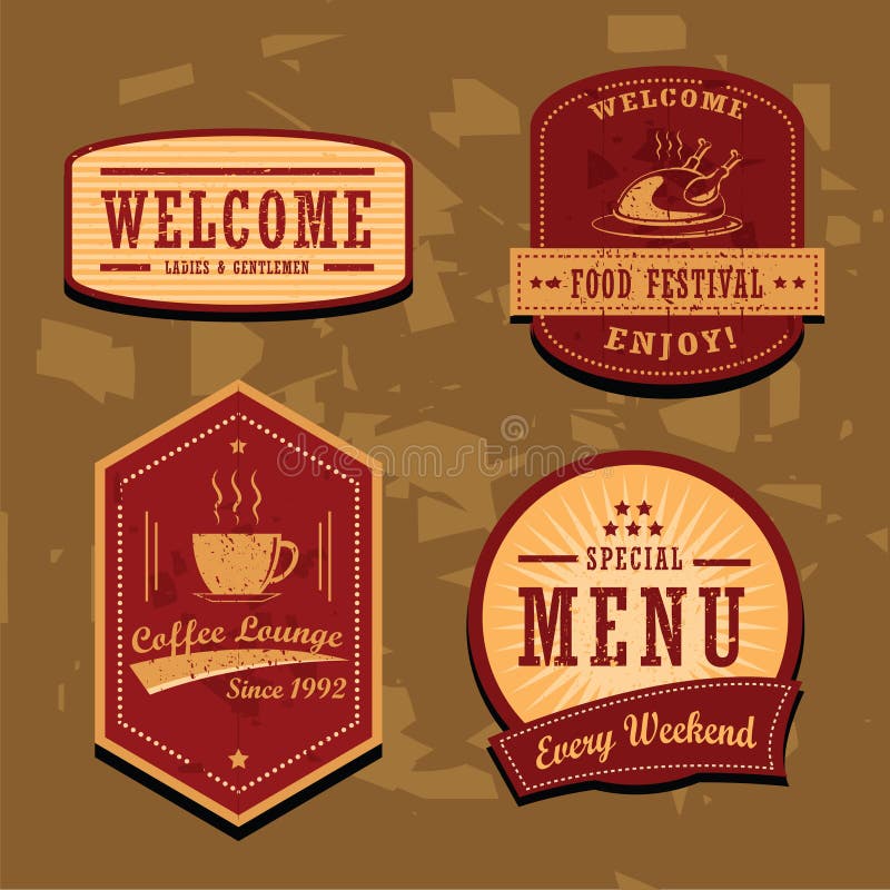 Collection of Restaurant Labels. Vector Illustration Decorative Design ...