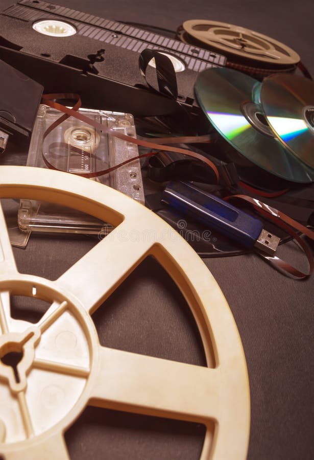 Collection of Retro Audio and Video Tapes Stock Image - Image of pile ...