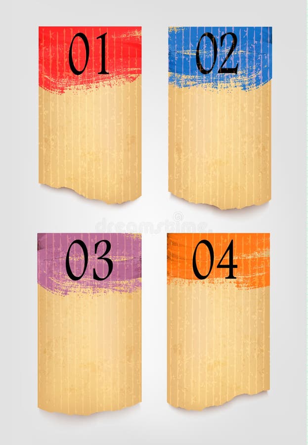 Collection of Cardboard Paper Banners. Stock Vector - Illustration of ...