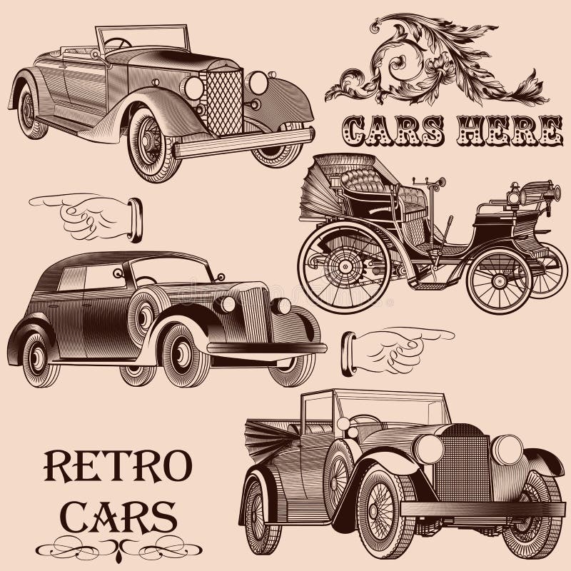 Stylish Seamless Wallpaper Pattern with Retro Cars Stock Vector ...
