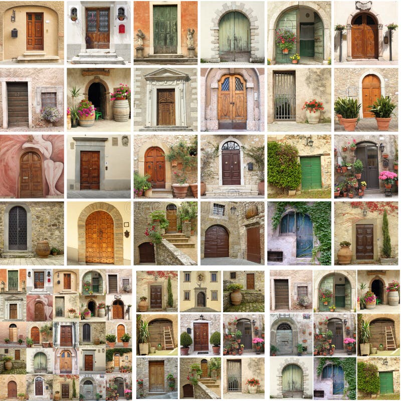 Collage with Retro Doors in Italy Stock Image - Image of door, italian ...
