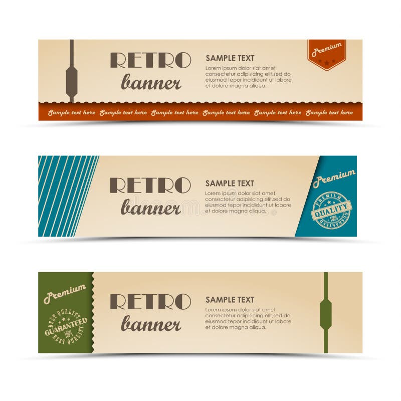 Collection of Retro Outline Vintage Style Labels and Banners Stock ...