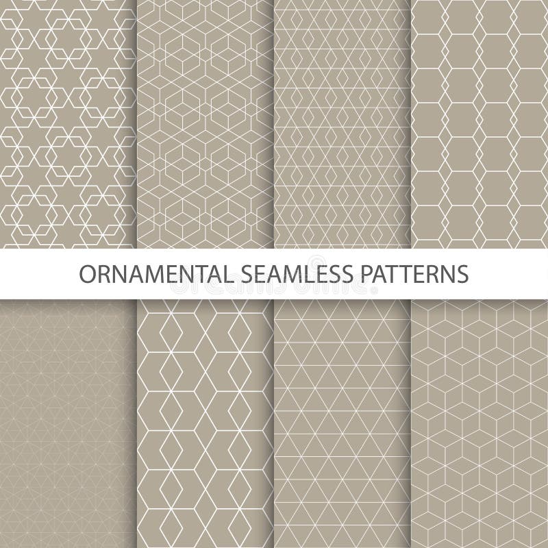 Collection of Retro Ornamental Patterns. Stock Vector - Illustration of ...