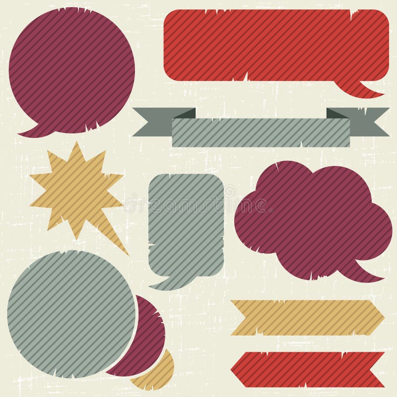 Collection of Retro Speech Bubbles and Dialog Stock Vector ...