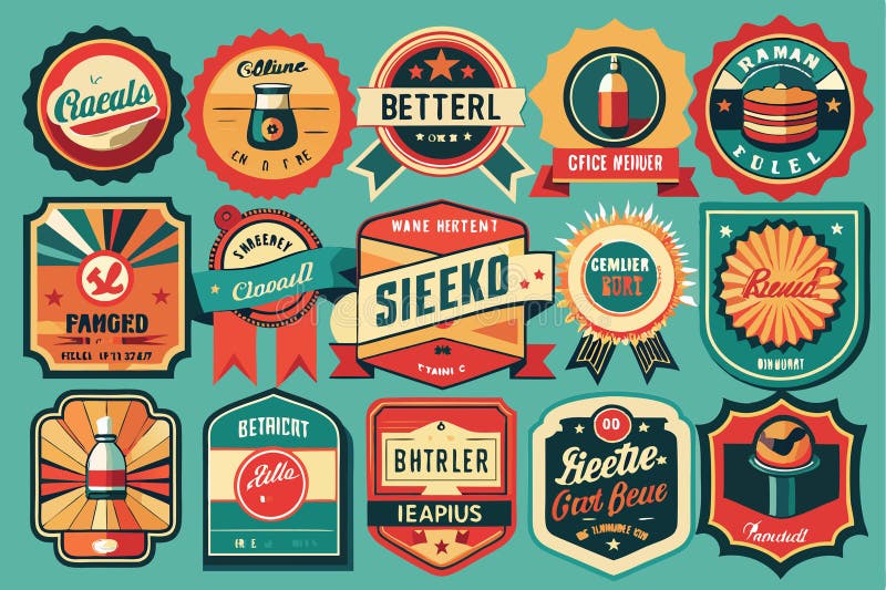 A Collection of Retro-style Labels Showcasing Diverse Designs, Colors ...