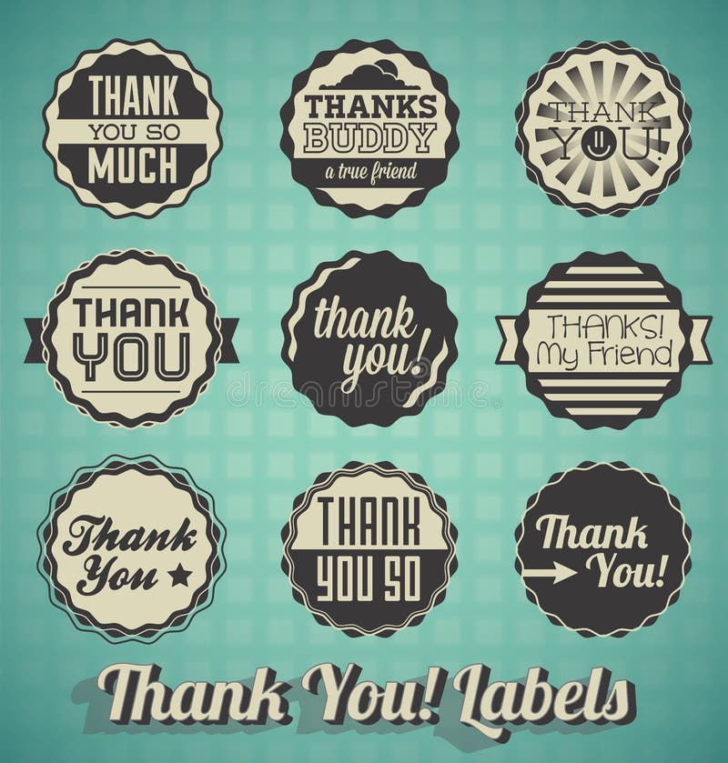 Thank You Labels and Icon stock vector. Illustration of buttons - 30139696