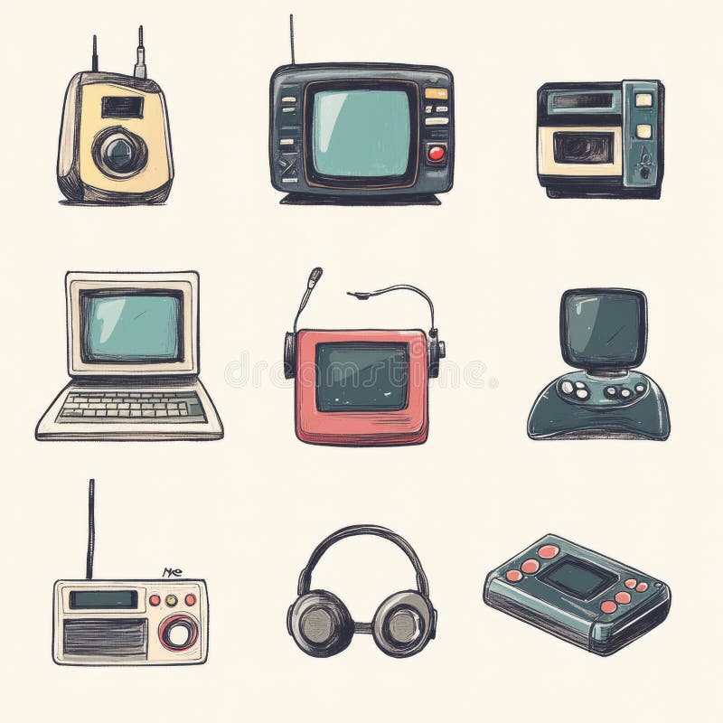 Collection of Retro Technology Including Radios Computers and Gaming ...