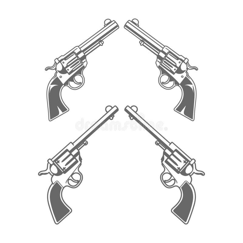 Collection of Revolver Design Vector Illustration Stock Vector ...