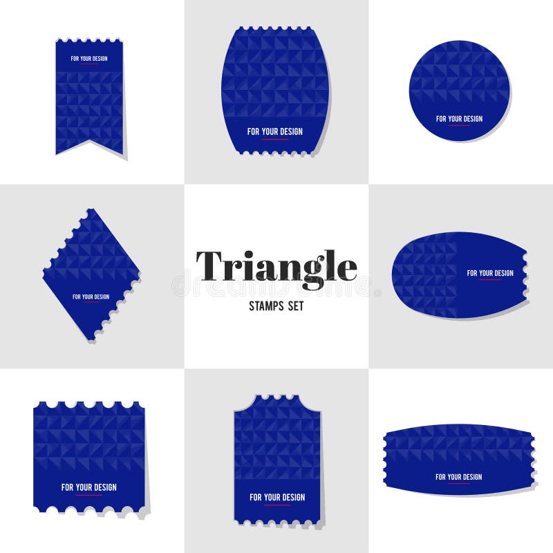Collection Rhombus and Triangle Shape Postage Stamp Stock Vector ...