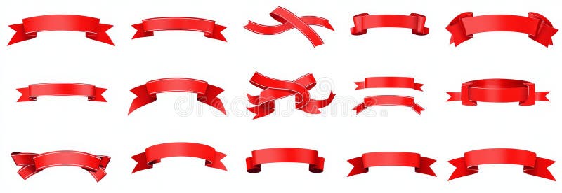 Collection of Ribbon Banners. Red Ribbons. Modern Ribbons Stock Image ...