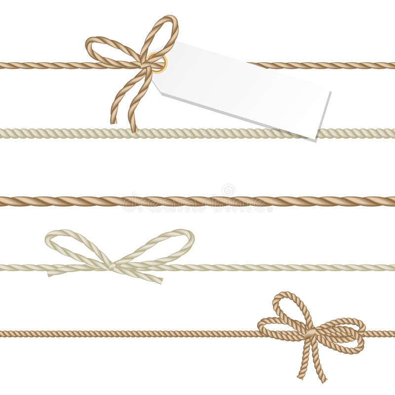 Collection of Ribbons Ahd Bows in Rope Style Stock Vector ...