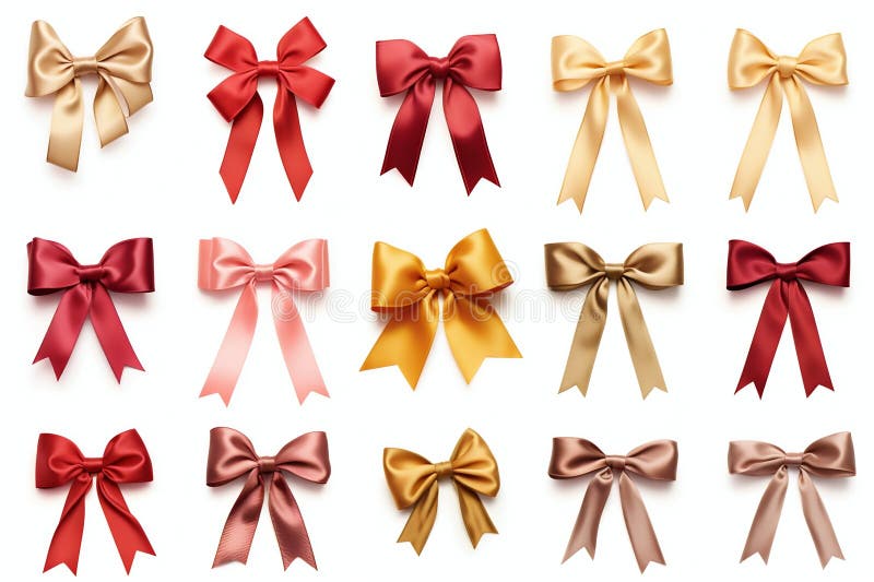 Collection of Ribbons Isolated on White Background. Generative Ai Stock ...