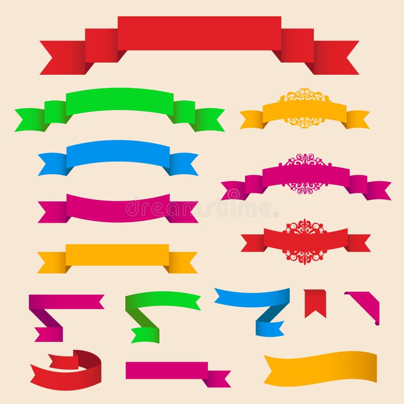 Collection of red ribbons stock vector. Illustration of ribbons - 3833132
