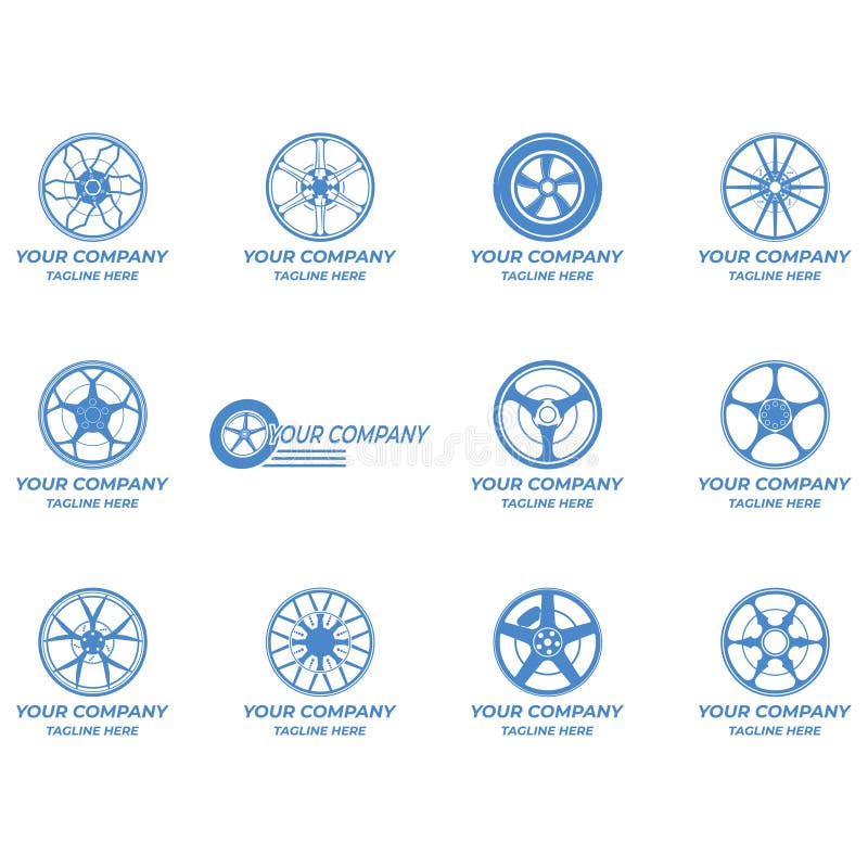 Collection of Rim Car Logos Stock Vector - Illustration of machine ...