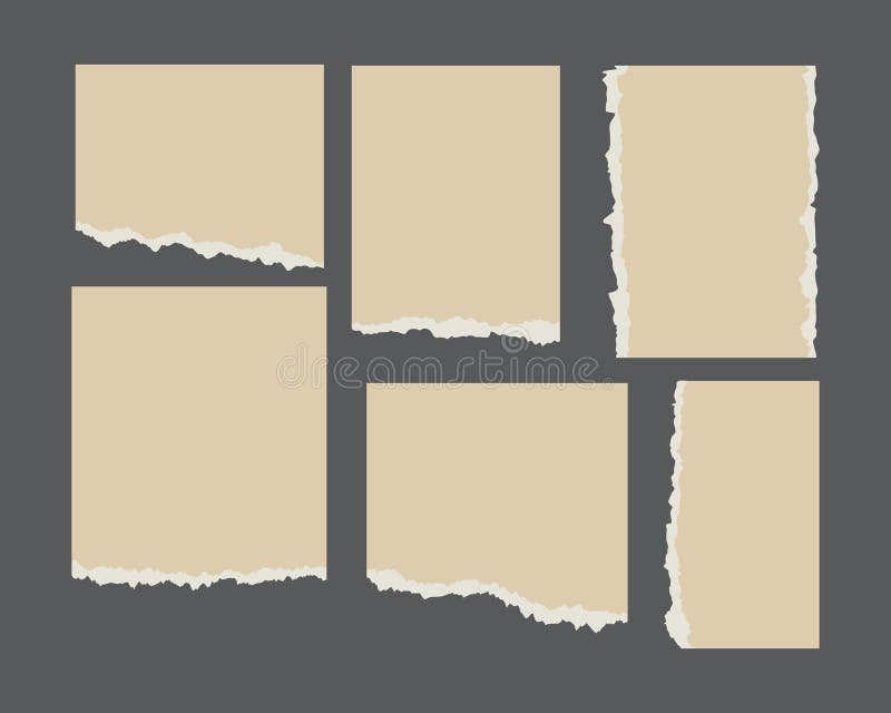 Collection of Ripped and Shredded Sheets of Paper and Set of Ripped ...