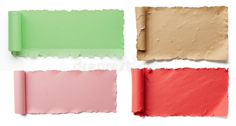 Collection of Ripped Torn Blue Paper Pieces Isolated on Transparent ...