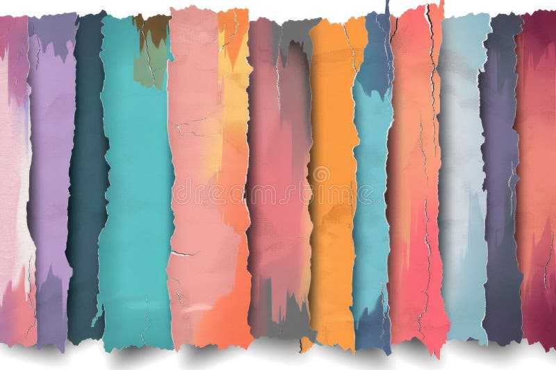 A Collection of Ripped and Torn Paper Fragments on a Plain White ...