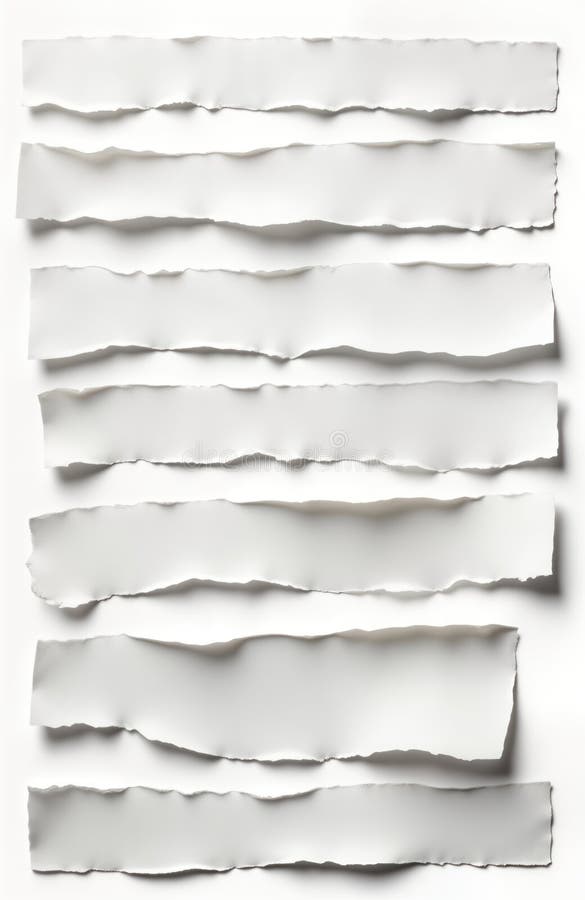 Collection of Ripped White Paper Pieces on Transparent Background. Torn ...
