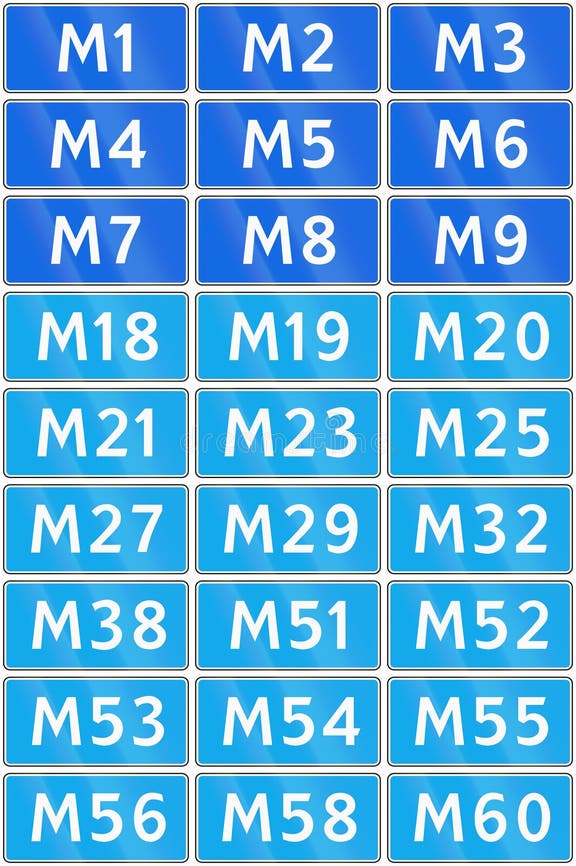 Collection of Road Shields of Russian M Highways Stock Illustration ...