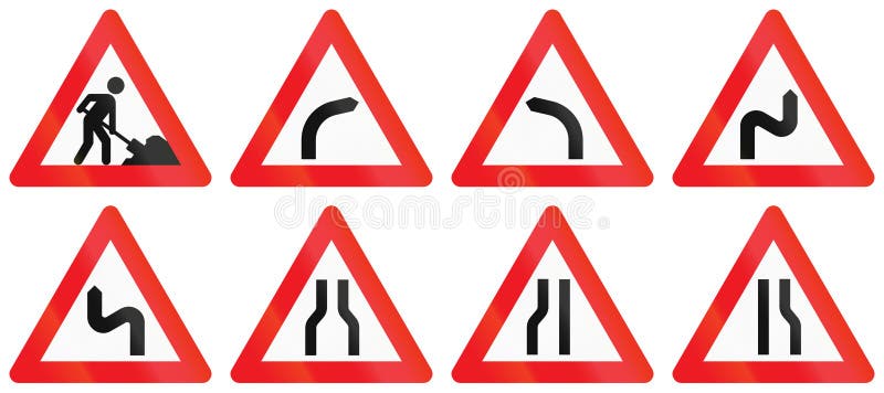 Collection of Road Signs Used in Denmark Stock Illustration ...