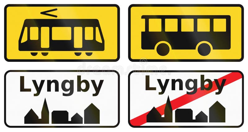 Collection of Road Signs Used in Denmark Stock Illustration ...