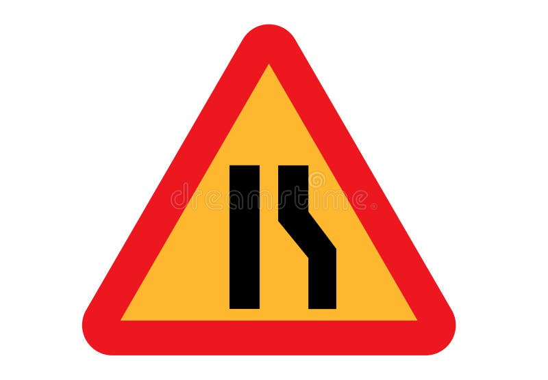 Road Layout Signs of Various Types Stock Illustration - Illustration of ...