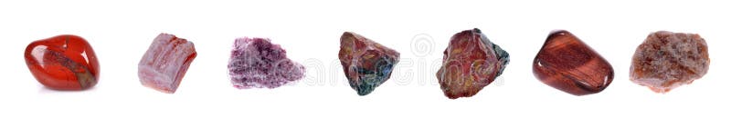 Collection of Rock Samples of Minerals on an Isolated White Stock Image ...