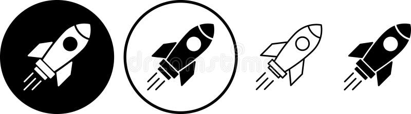 Collection of Rocket Icons As a Symbols of Startup Launch Concept Stock ...