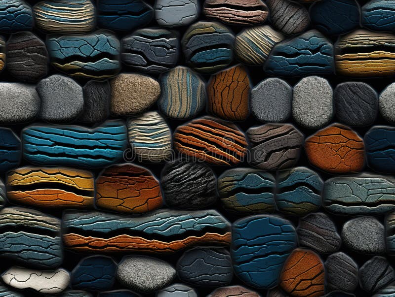 Collection of Rocks in Different Colors in the Style of Structures ...