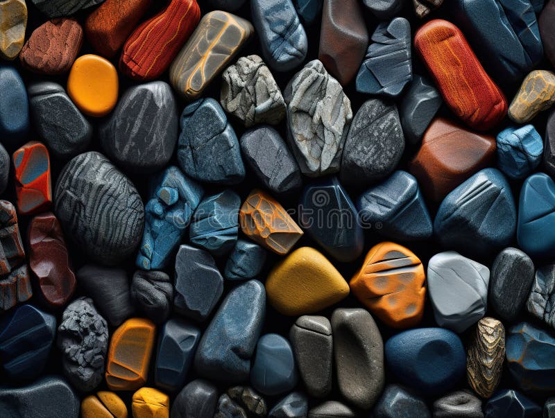 Collection of Rocks in Different Colors in the Style of Structures ...