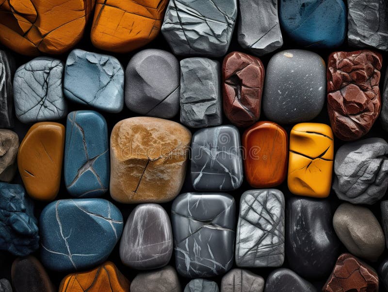 Collection of Rocks in Different Colors in the Style of Structures ...