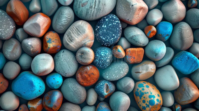 Diverse Array of Multi-Colored Rocks in Various Shapes Stock ...