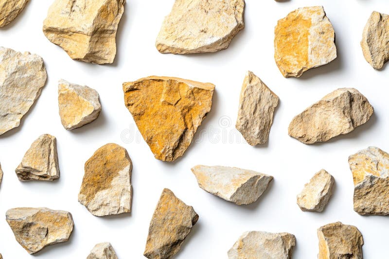 A Collection of Rocks on a Flat White Surface Stock Photo - Image of ...