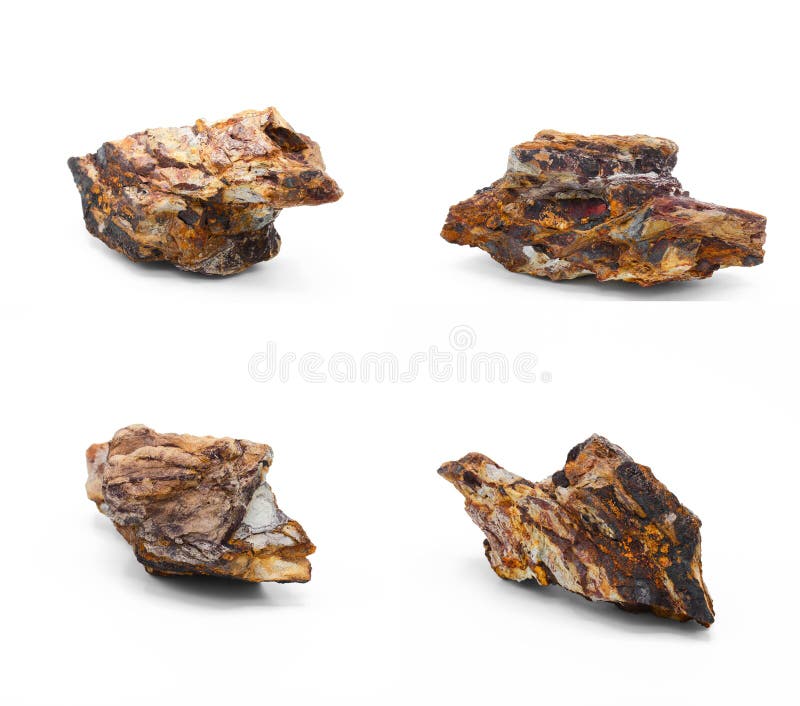 Set a Collection of Rocks, Minerals in the Box Stock Photo - Image of ...