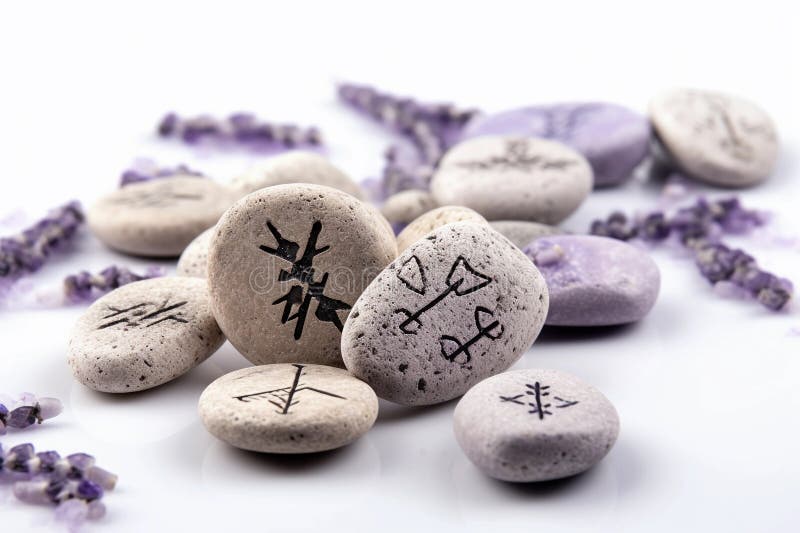 A Collection of Rocks with Runes AI Generation Stock Illustration ...