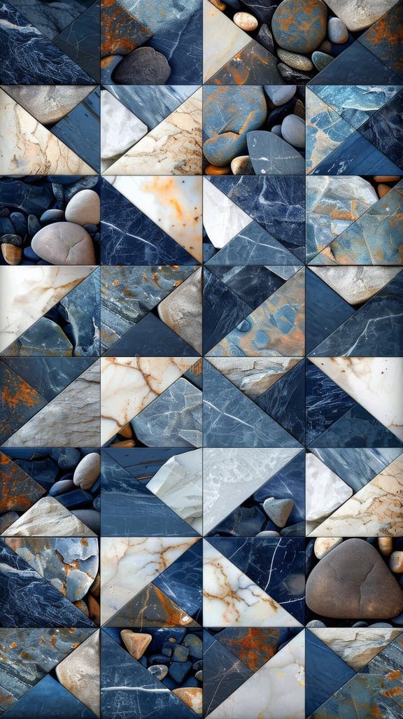 A Collection of Rocks and Stones Arranged in a Mosaic Pattern of ...