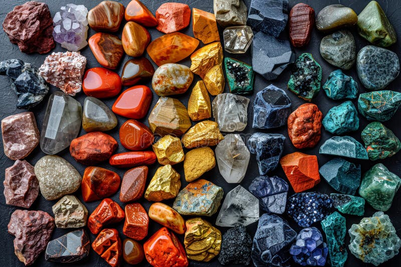 Collection of Rocks of Various Colors and Sizes. Stock Photo - Image of ...