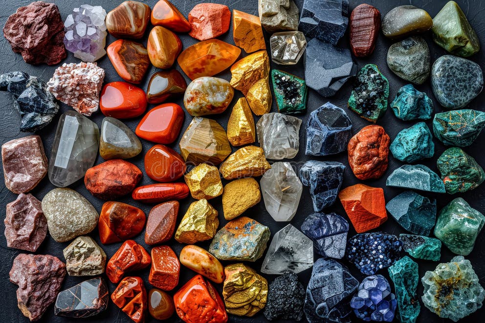 Collection of Rocks of Various Colors and Sizes. Stock Photo - Image of ...