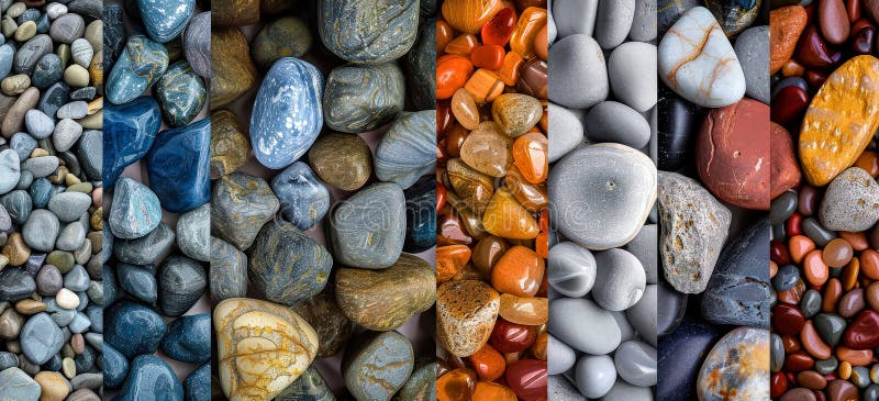 Collection of Rocks in Various Colors and Sizes Stock Image - Image of ...