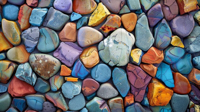 A Collection of Rocks in Various Colors and Sizes Stock Photo - Image ...