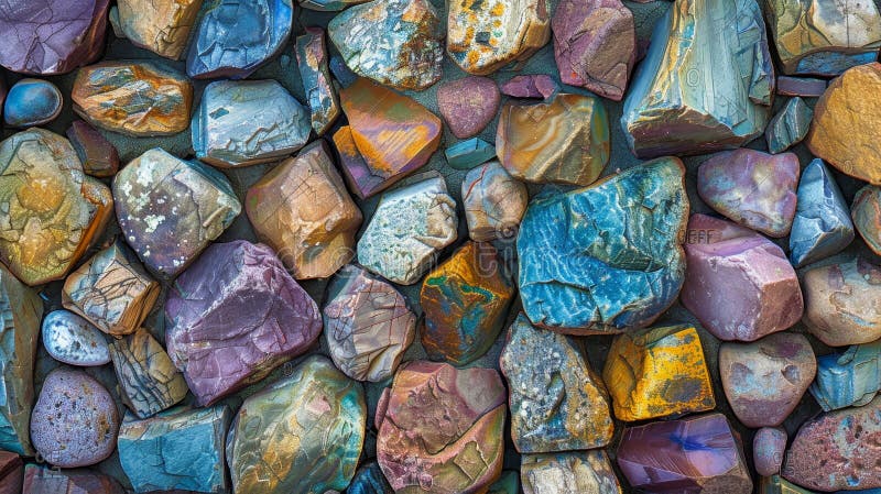 A Collection of Rocks in Various Colors and Sizes Stock Image - Image ...