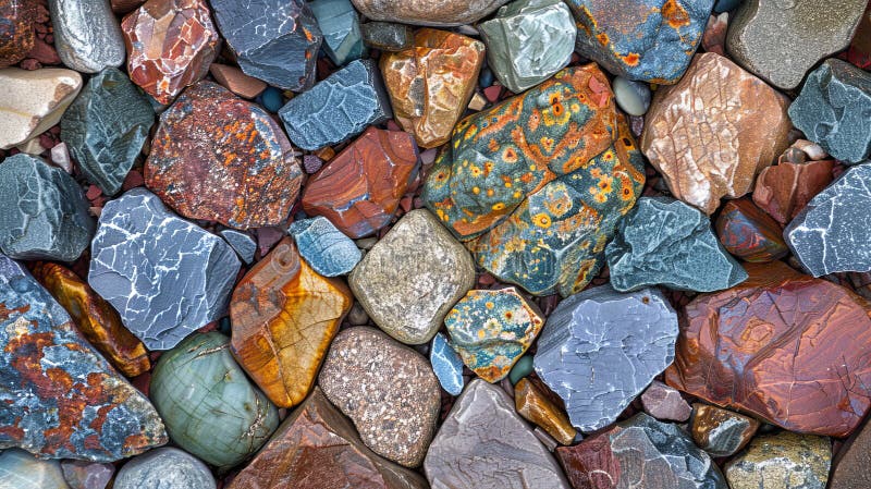 A Collection of Rocks of Various Colors and Sizes Stock Photo - Image ...
