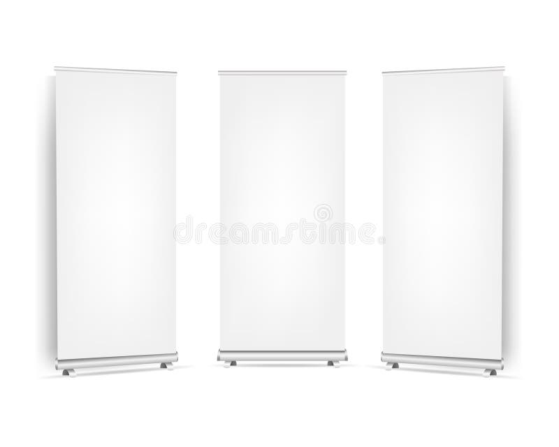 Collection Roll Up Banners Set Isolated White Background Stock Vector ...