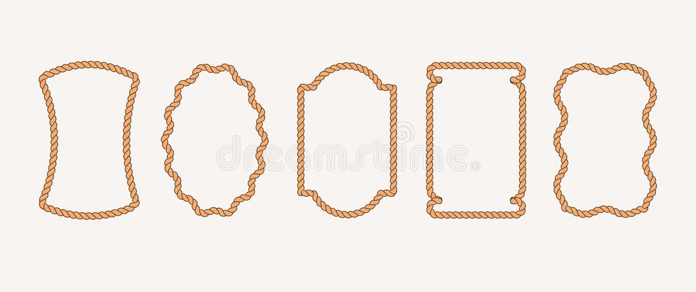 Collection of Rope Frames. Minimalist Concept Illustrations Stock ...