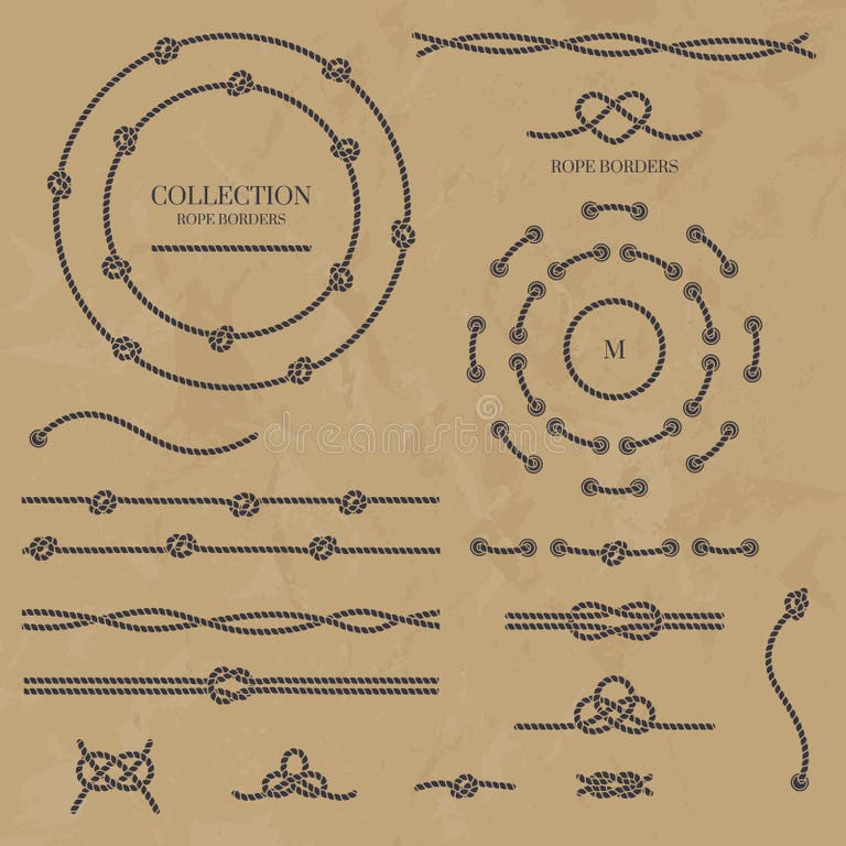 Collection of Rope Knots. Rope Frames, Borders and Knots. Stock Vector ...