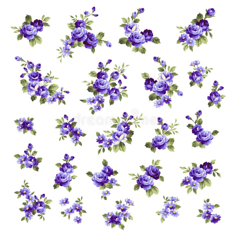 A Collection of Rose Flower Materials Created with an Old-fashioned ...