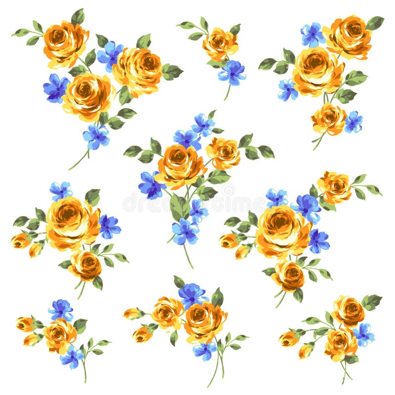 A Collection of Rose Materials Ideal for Textile Design, Stock Vector ...