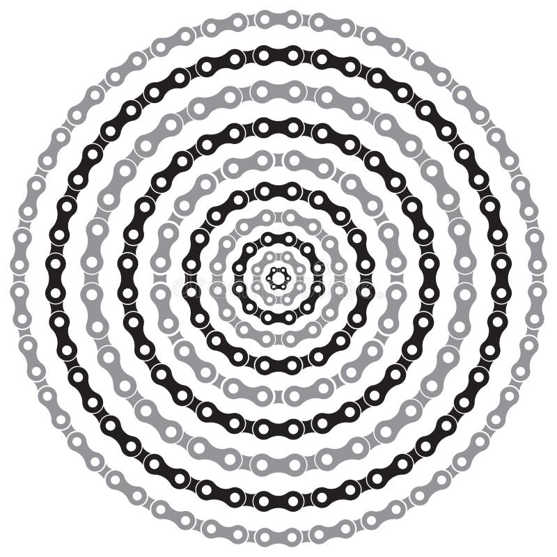 Collection of Round Bicycle Chain Border Frames in Various Sizes. Stock ...