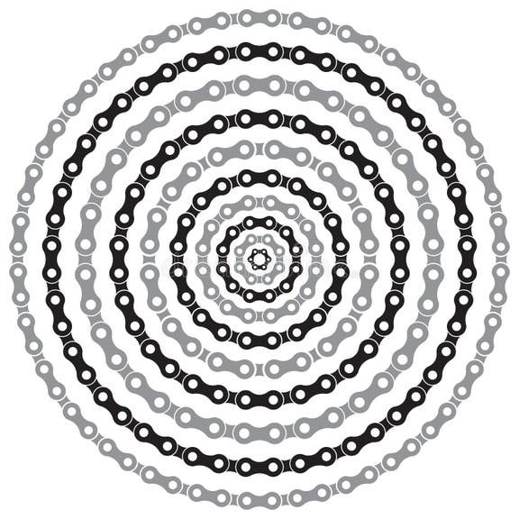 Collection of Round Bicycle Chain Border Frames in Various Sizes. Stock ...